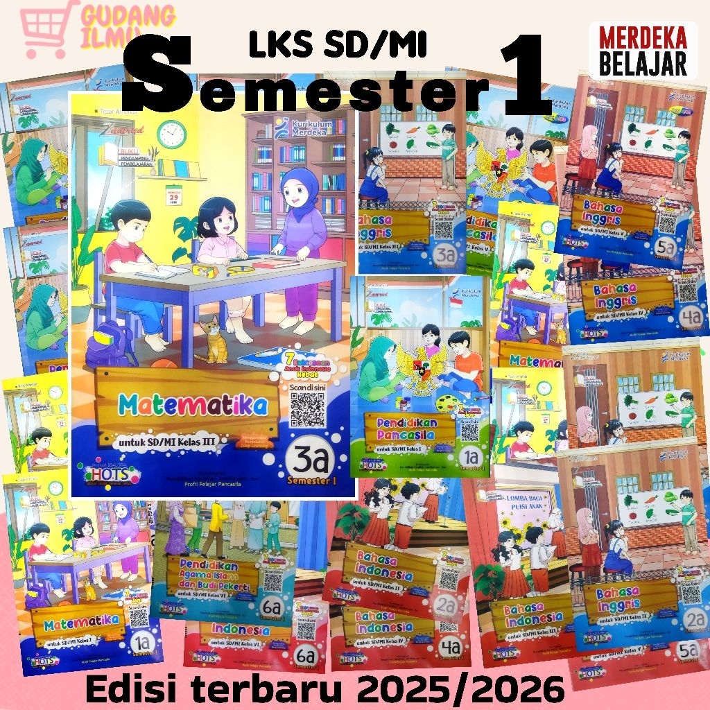 Jual LKS SD/MI KELAS 1 2 3 4 5 6 SEMESTER 1 Kurikulum merdeka Deep learning l putra Nugraha l ...