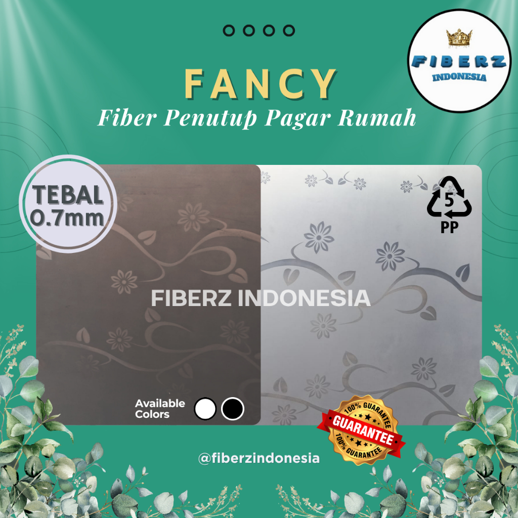 Jual FIBERZ - Fiber Plastik Penutup Pagar Motif FANCY Flower Bunga ...