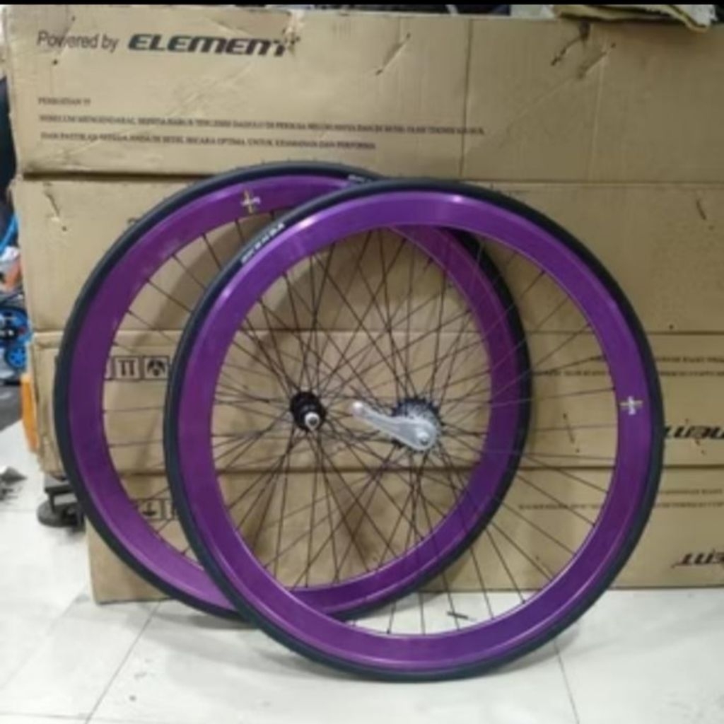 Jual wheel set 1 set velg rim fixie 700c 1 pasang pacific ban kenda ...