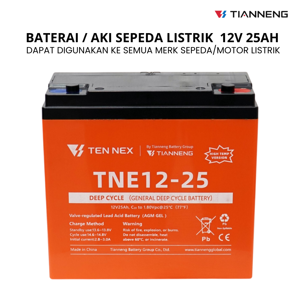 Jual BATERAI AKI PREMIUM 12V 20AH 25AH HIGH TEMPERATURE DEEP CYCLE SEPEDA LISTRIK DAN MOTOR ...