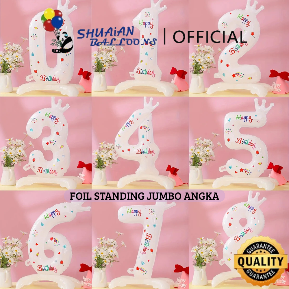 Jual SHUAIAN Balon Foil Angka Large Ukuran 32Inch Balon Angka Jumbo ...