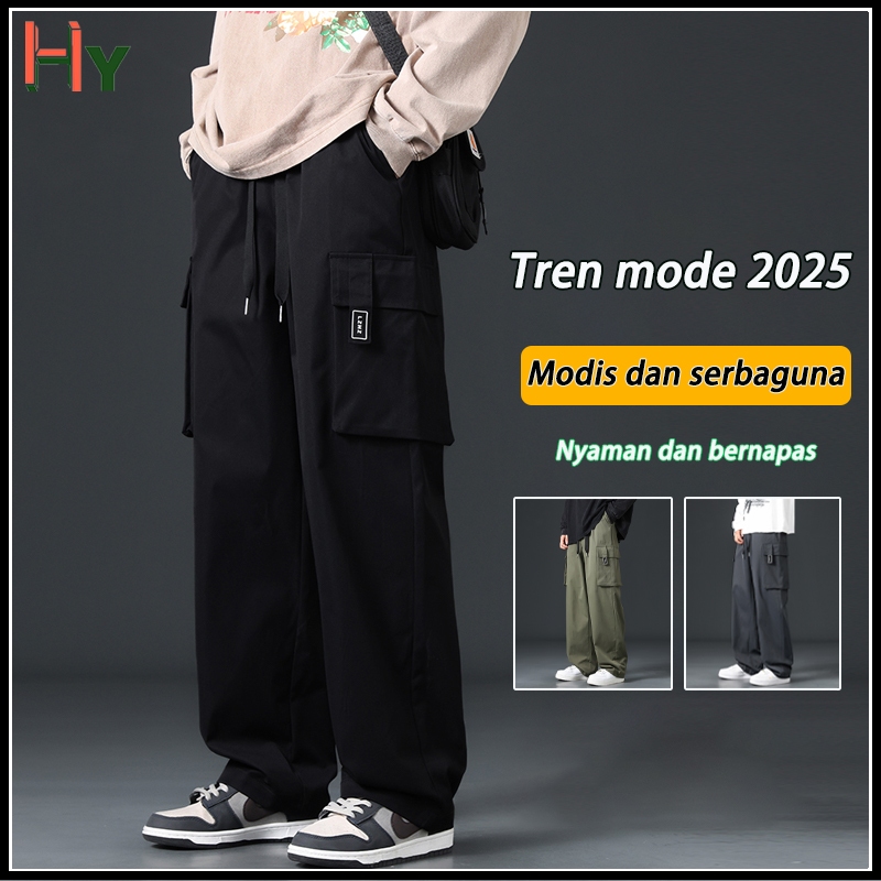 Jual celana Cargo panjang Pria Fashion Longgar Celana Kulot Cargo Pants Oversize Celana Cargo ...