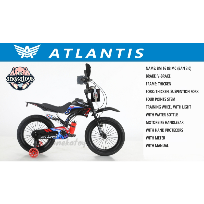 Jual Sepeda BMX Trail Anak Atlantis BM 1688 Cross Bike 12/16/18x3.0 ...