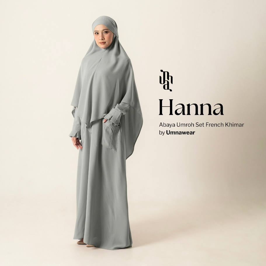 Jual Hanna Abaya Set Khiban Khimar Bandana Bahan Natail Gamis Pergelangan Rempel Syari Umroh ...