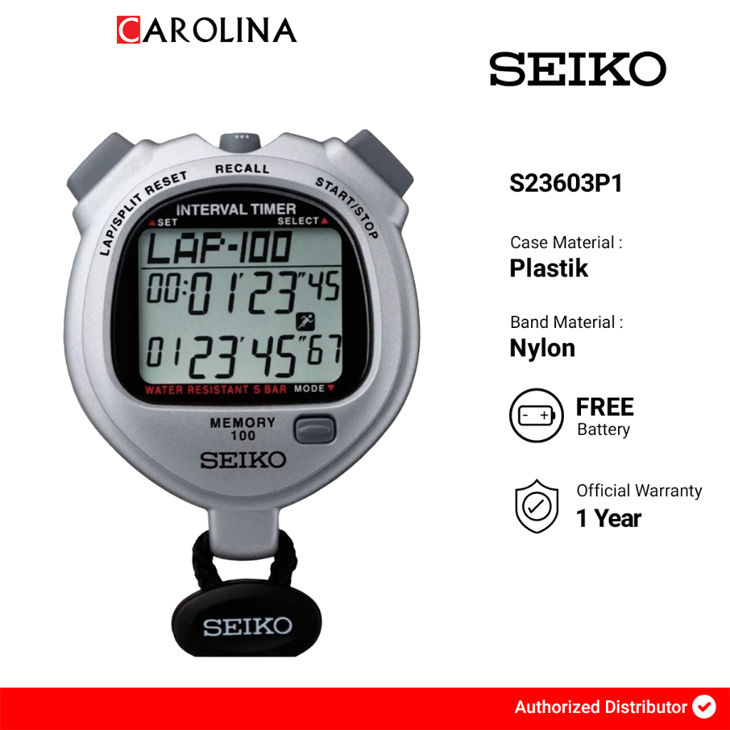 Jual Stopwatch SEIKO Digital S23603P1 100 Lap Memory | Shopee Indonesia