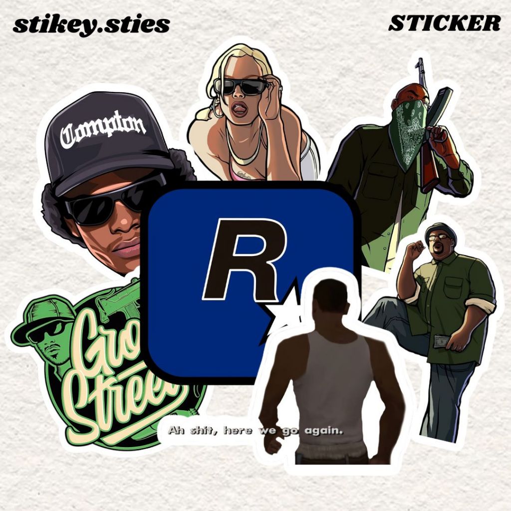Jual STICKER GTA GRAND THEFT AUTO PACK AESTHETIC BRAND ANTI AIR VINYL ...