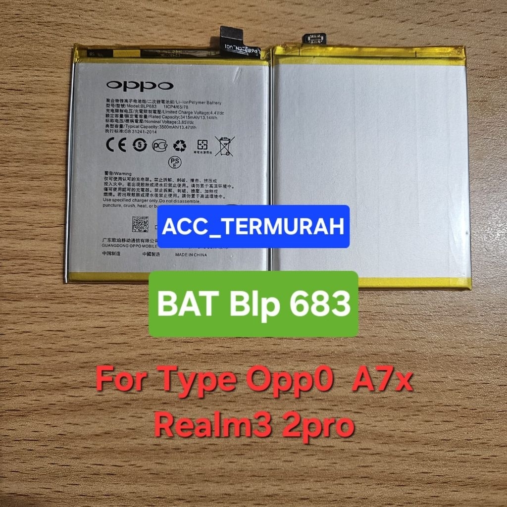 Jual Baterai Batrei Battery Original Oppo BLP-683 / Oppo A7x / Realm3 ...