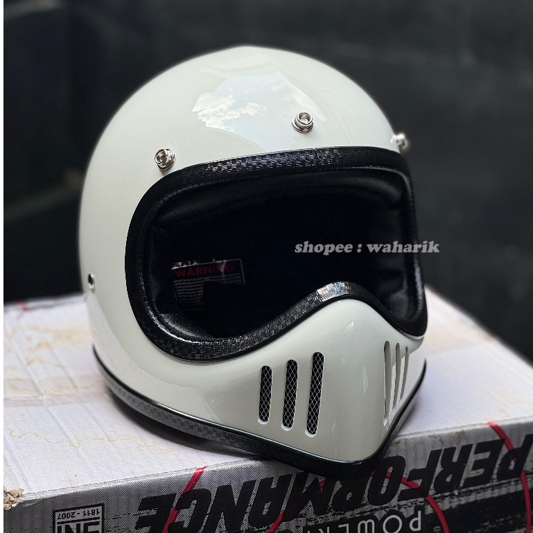 Jual Helm Cakil Custom Broken White Special Editions - Mini X Bone ...
