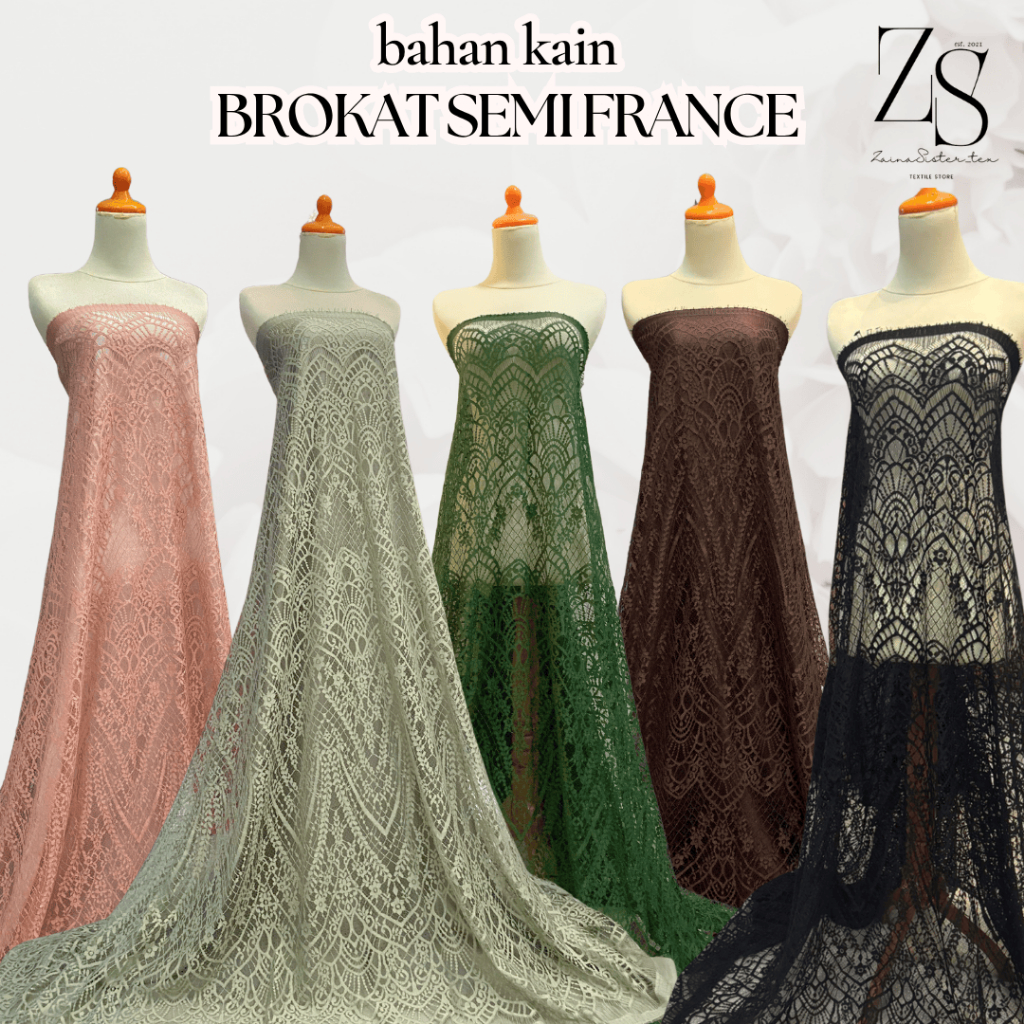 Jual 2,5 Meter Kain Brokat Lace Semi Francis Premium | Lace Semi ...