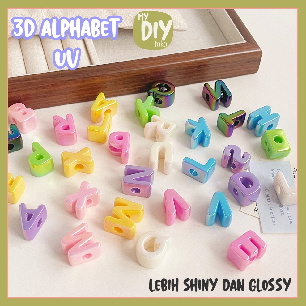 Jual CM ChenMing Manik Luxury Beads CHUNKY 3D Alphabet UV HURUF GEMBUL ...