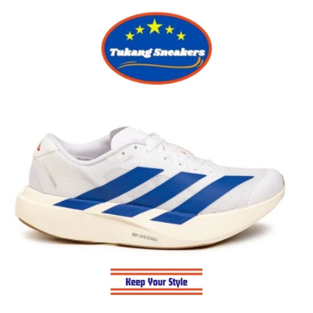 Jual Sepatu Lari Pria Adidas Adizero Evo Sl White Royal Blue JS4494 ...
