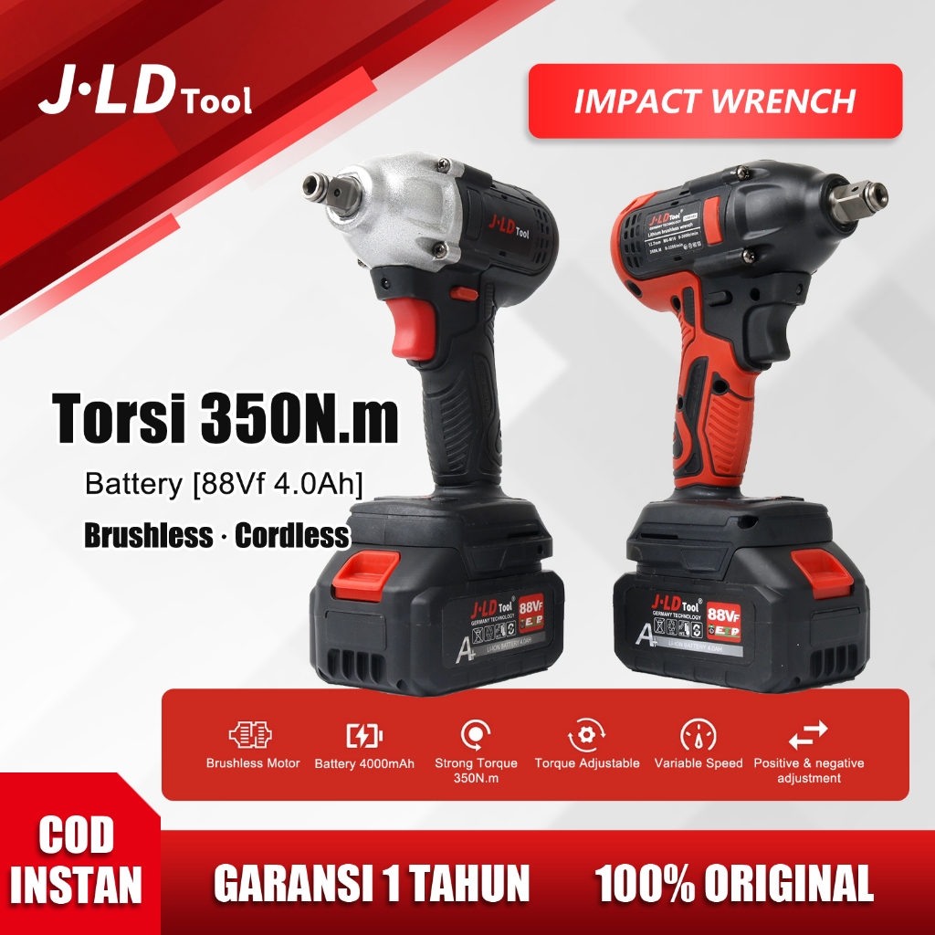 Jual JLD Cordless Impact Wrench brushless impact baterai 350N.M impact ...