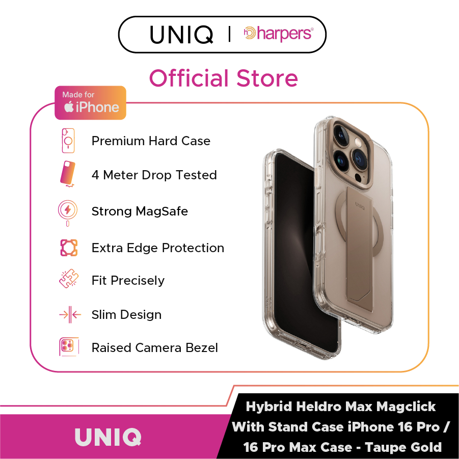 Jual UNIQ Hybrid Heldro Max Magclick With Stand Case iPhone 16 Pro / 16 ...