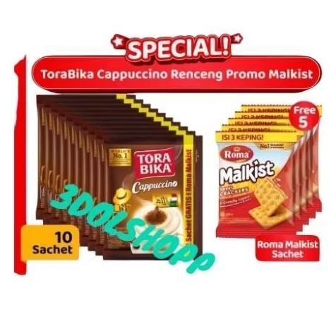 Jual kopi Torabika Cappucino 1 renceng free 5 sachet malkist | Shopee ...
