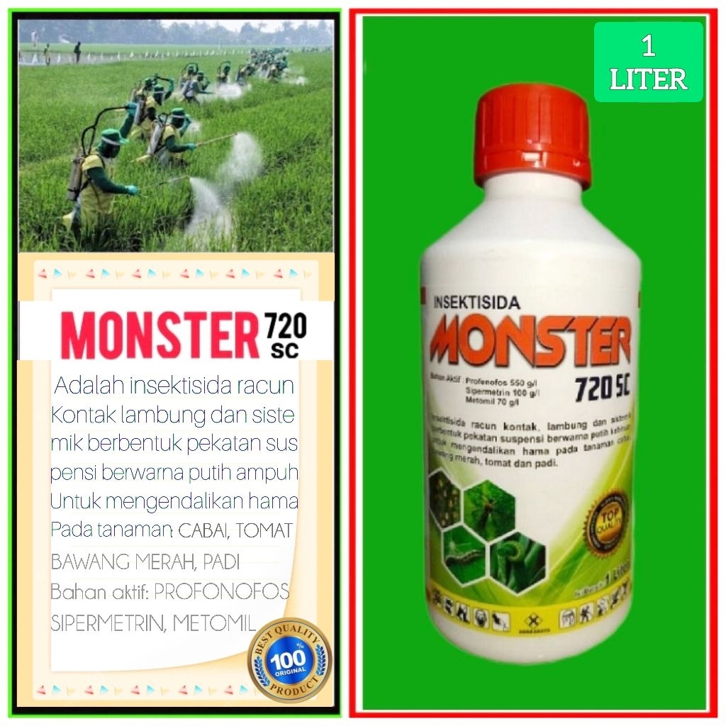 Jual MONSTER 720 SC 1 LITER/Racun Ulat Sundep Ulat Grayak/Insektisida ...
