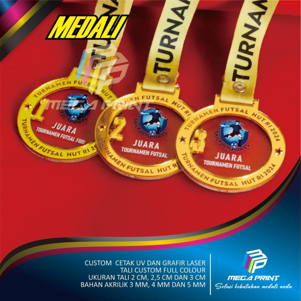Jual Medali Custom Akrilik, Custom Tali Medali, Medali Custom, Piagam ...