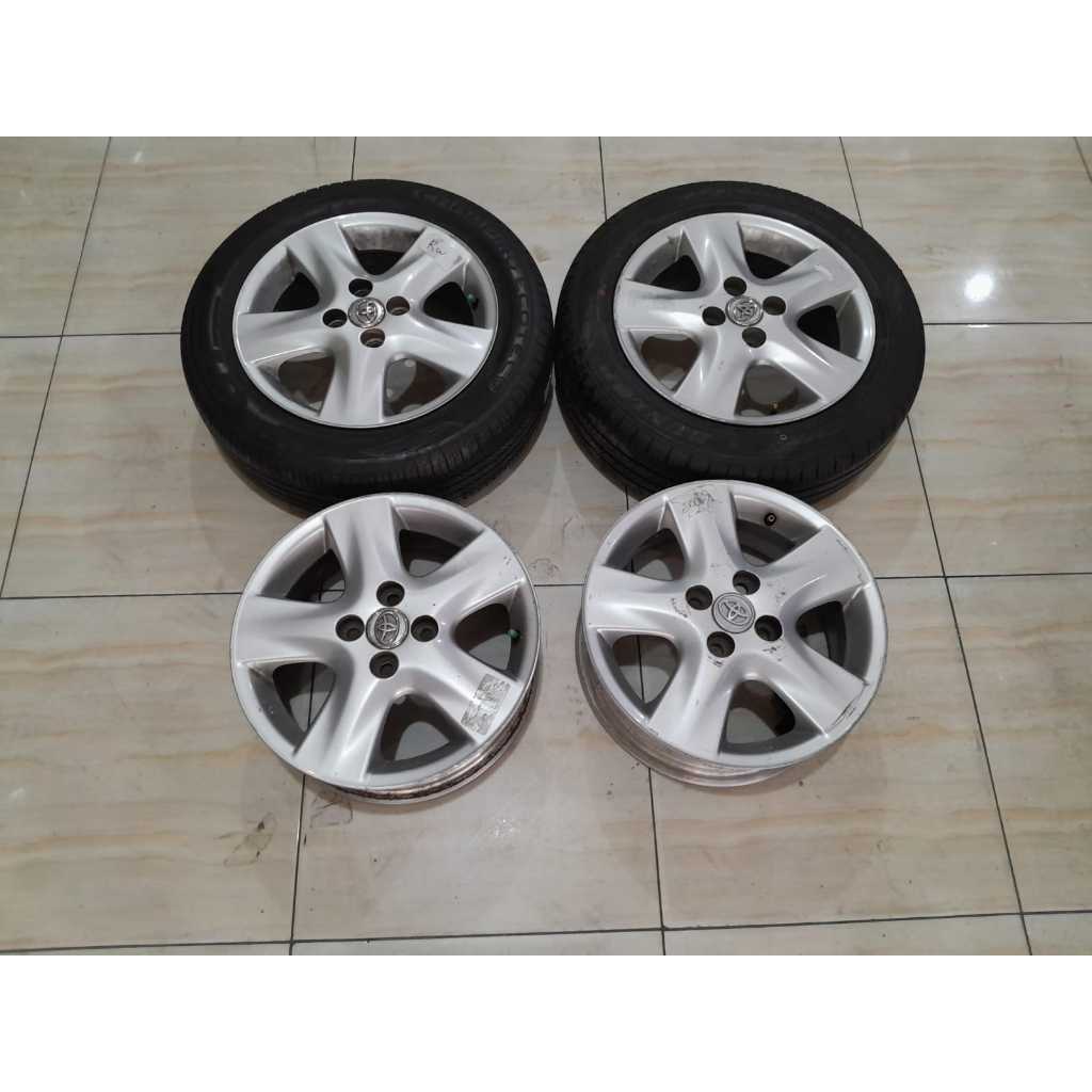 Jual velg seken murah copotan std yaris p5 r15 pcd 4x100 plus ban tebel 2pcs 185 60 vios yaris ...