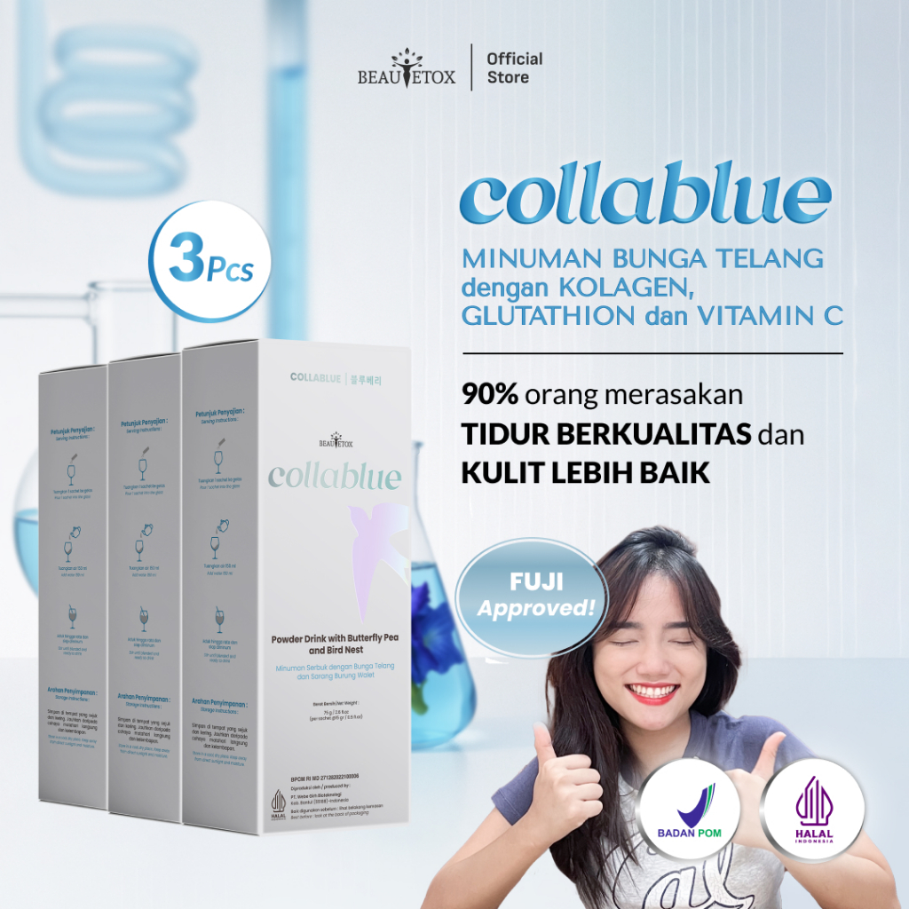 Jual PROMO ISI 3 BOX BEAUTETOX Collablue Minuman Bunga Telang Sarang ...