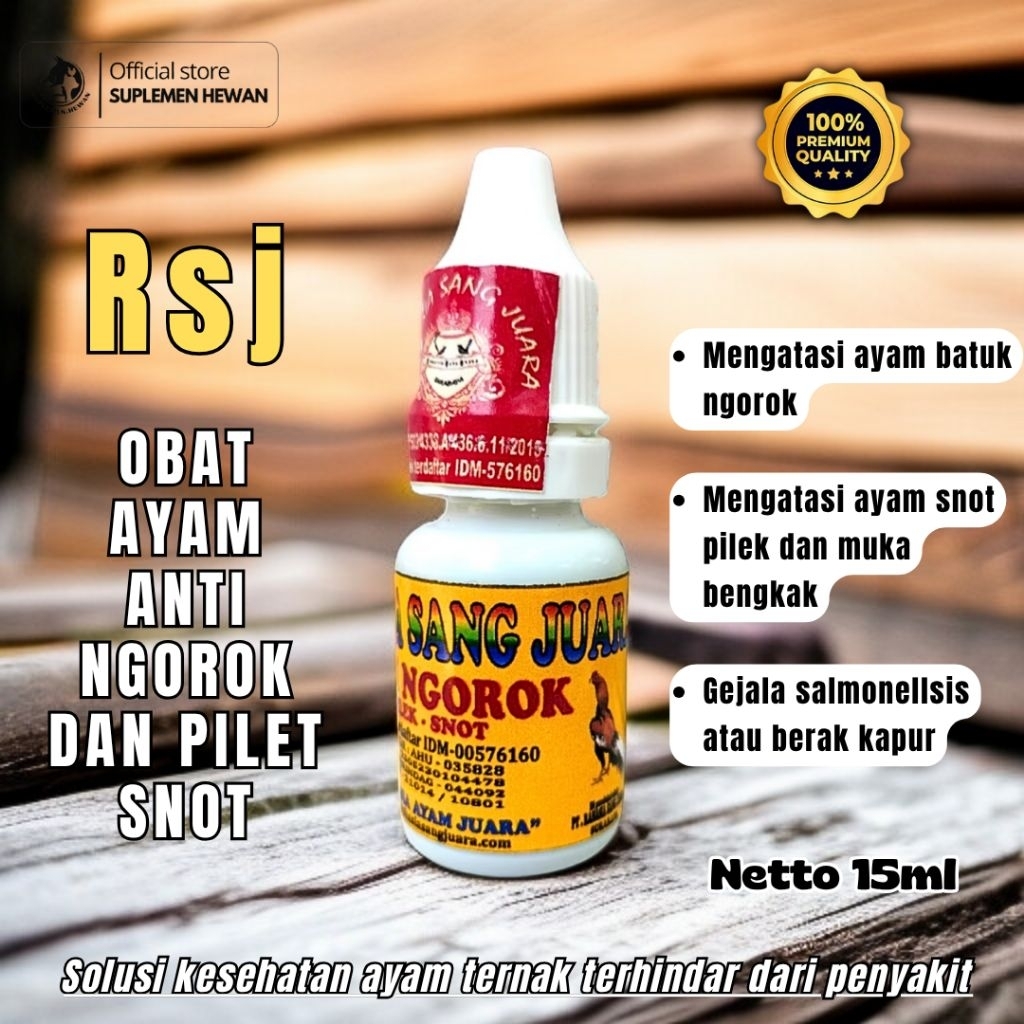 Jual RSJ OBAT Ayam Anti Ngorok & Pilek 15ml - Mengatasi Snot Batuk ...