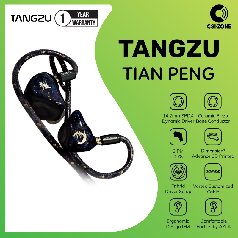 Jual Tangzu TIAN PENG / Tianpeng Tribrid SPDX Dynamic Driver In Ear Monitor Earphone | Shopee ...