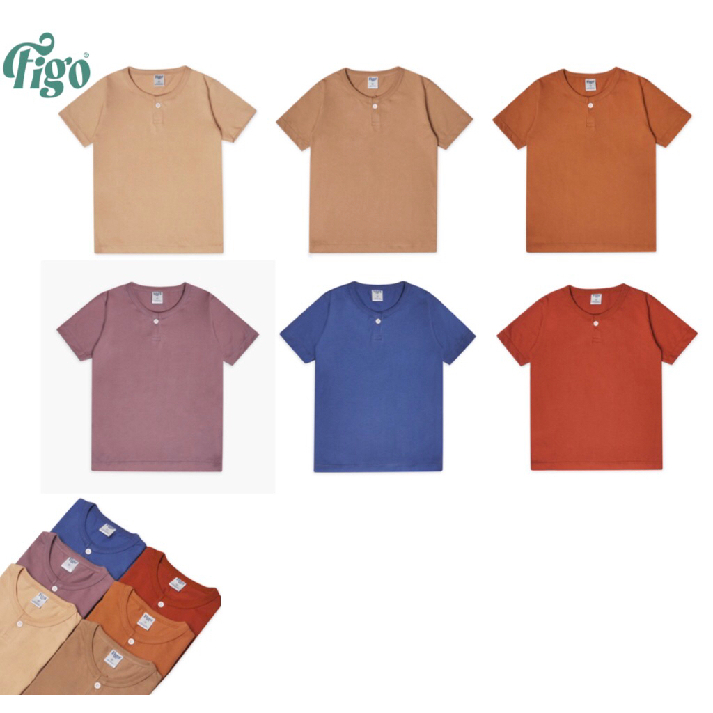 Jual Figo Kids Henley Neck Kancing Kaos Polos Anak Laki Laki | Shopee ...