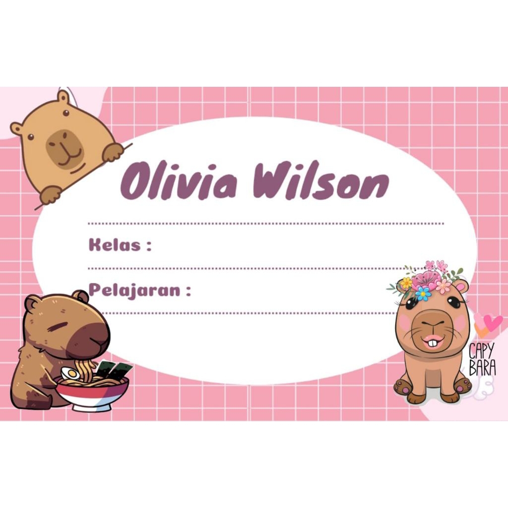 Jual (ISI 50 PCS) SUDAH ADA LEM STICKER LABEL BUKU SEKOLAH CUSTOM NAMA ...