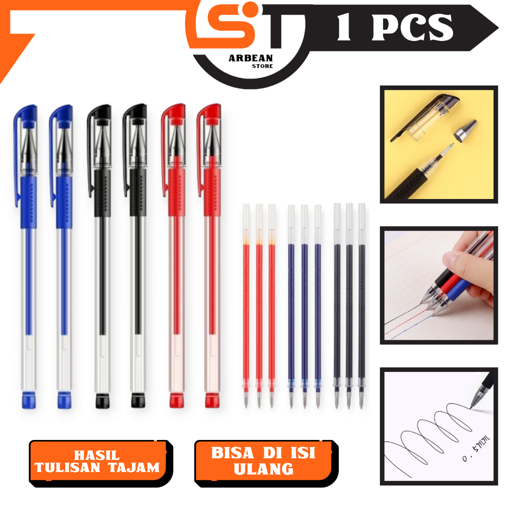 Jual 1PCS Pulpen Tinta Gel 0.55mm Pena Standard Pen Alat Tulis Sekolah ...