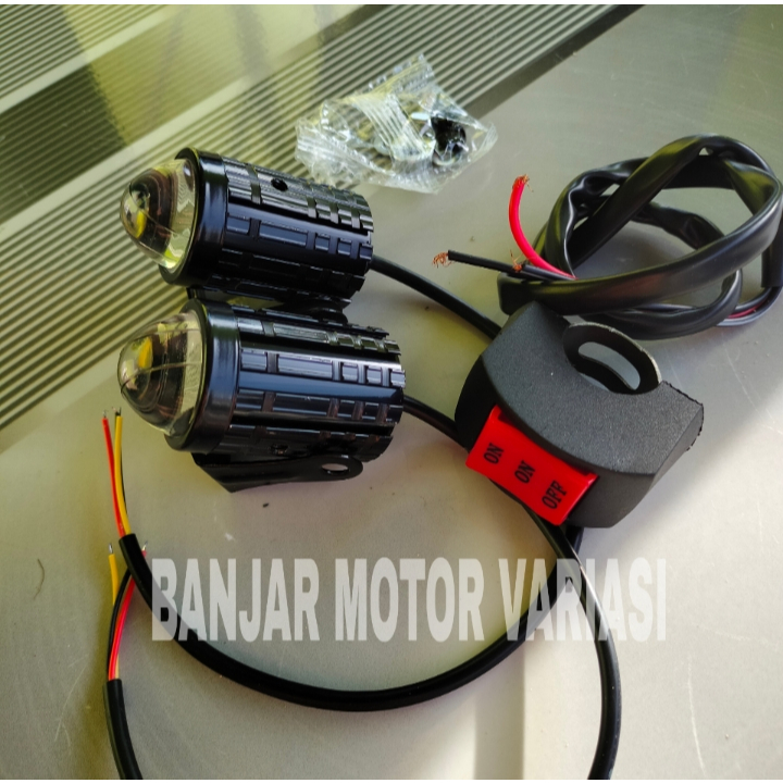 Jual Lampu tembak sorot LED mini D2 foglamp laser gun D2 oval mini ...