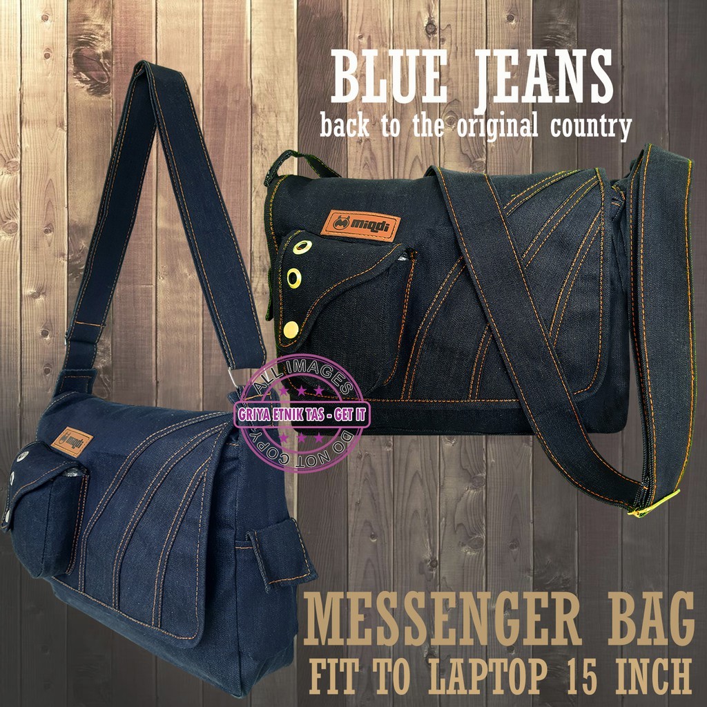 Jual Tas Selempang Pria Denim Slempang Soren Cowok Miqdi Bahan Jeans ...