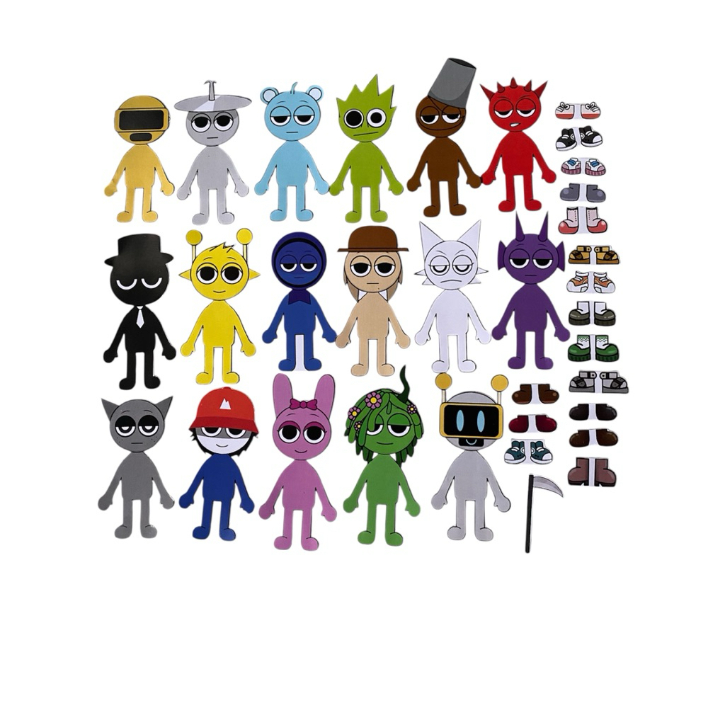 Jual PAPER BOOKS PAPER DOLL SPRUNKI MAINAN BONGKAR PASANG ANAK USIA 3 ...