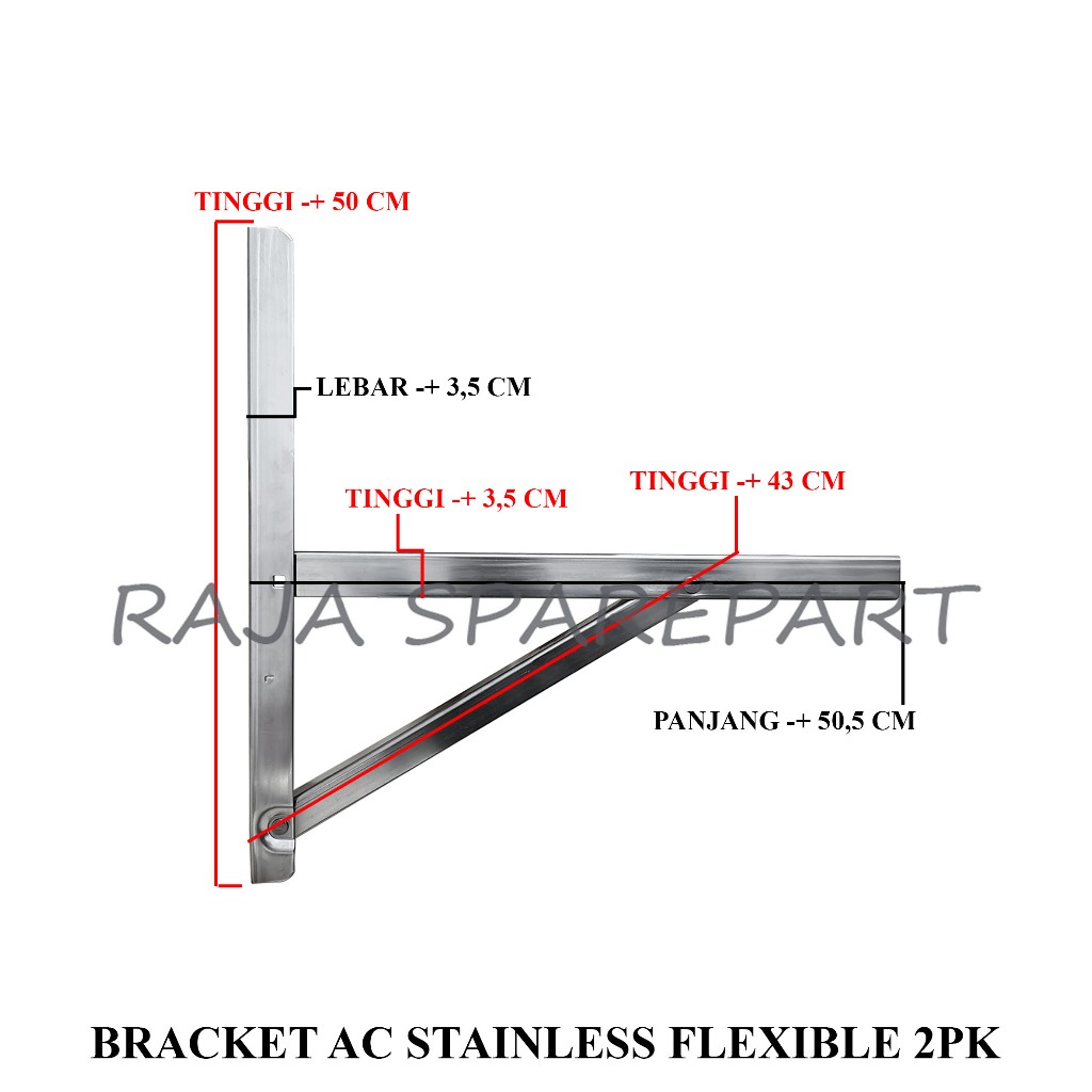 Jual BREKET AC / BRACKET AC STAINLESS FLEXIBLE 2PK / BRACKET SIKU BSF2 ...