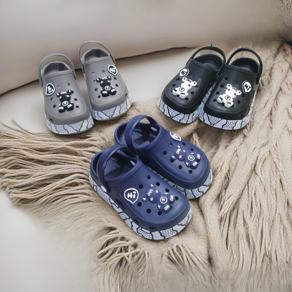 Jual Sandal Baim Anak Laki-Laki Jibbitz Beruang Kaws Crop Cross Cowok ...