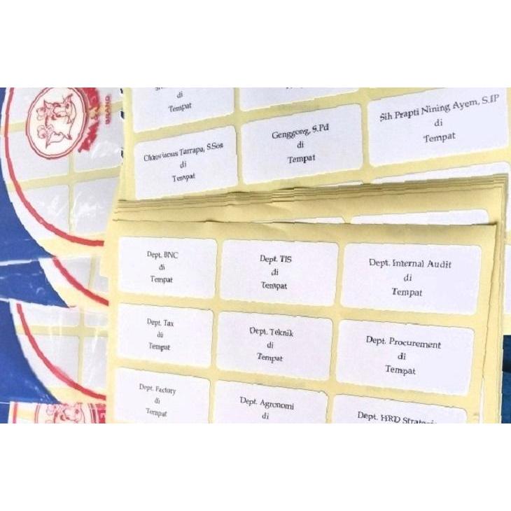 Jual CETAK LABEL NAMA TAMU UNDANGAN (LABEL NAMA 103) !! TINGGAL AMBIL ...