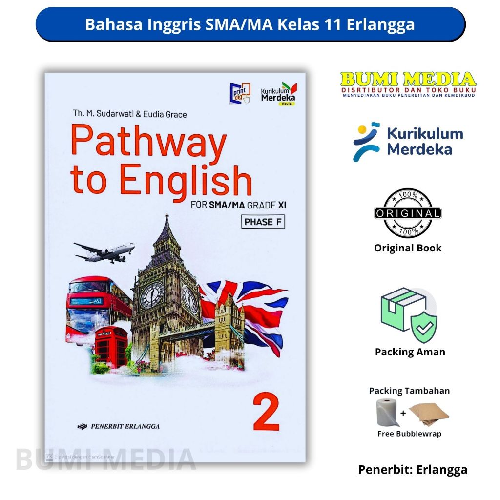 Jual Buku Bahasa Inggris "Pathway to English" Revisi SMA/MA Kelas 11 Kurikulum Merdeka ERLANGGA ...