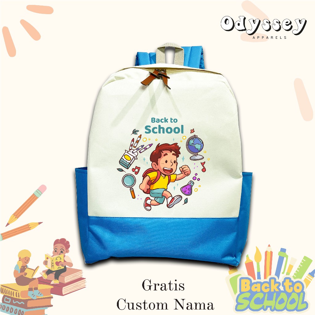 Jual Tas anak Sekolah tk paud sd Back to school Gratis custom nama ...