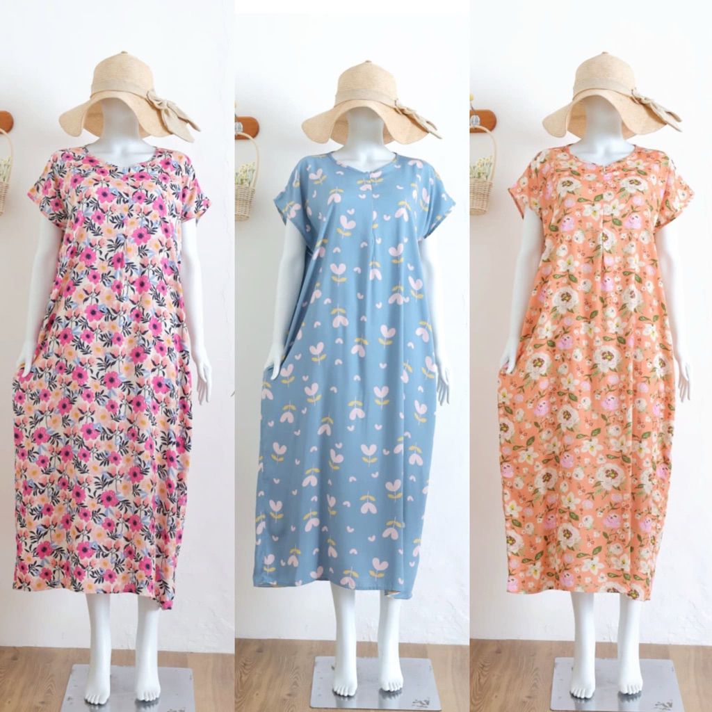 Jual Daster rayon panjang busui friendly jumbo size | Shopee Indonesia