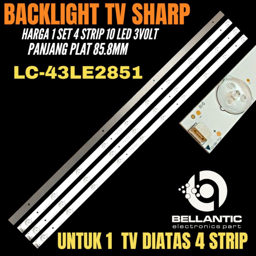 Jual BACKLIGHT TV LED SHARP 43 INCH LC-43LE2851 BACKLIGHT TV SHARP 43 ...