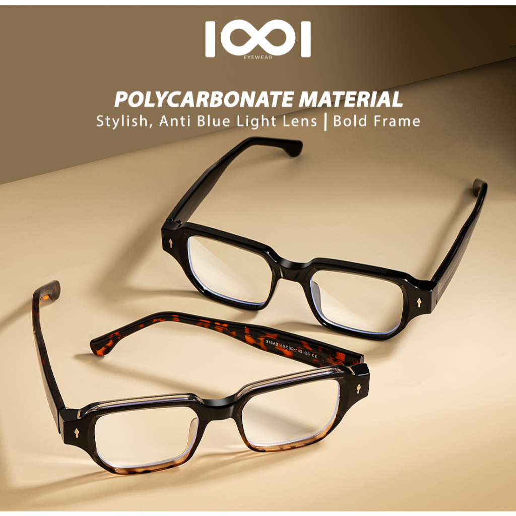Jual IOOI Kacamata Pria Wanita Model Kotak Tebal Bisa Minus Photocromic ...