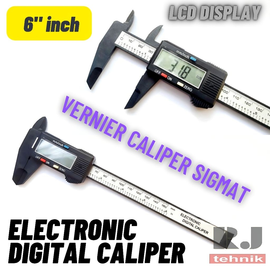 Jual Sketmat Sigmat Digital Jangka Sorong Vernier Electronic Digital Caliper 6" inch 150mm ...