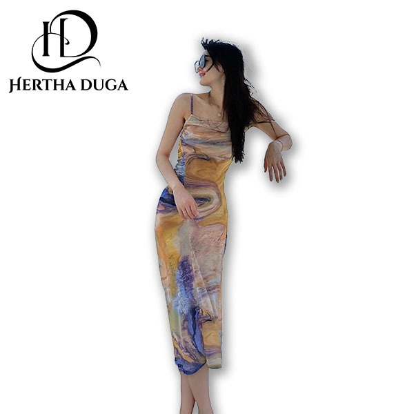 Jual Hertha Duga beach pastel dress for women Casual plus size mermaid ...