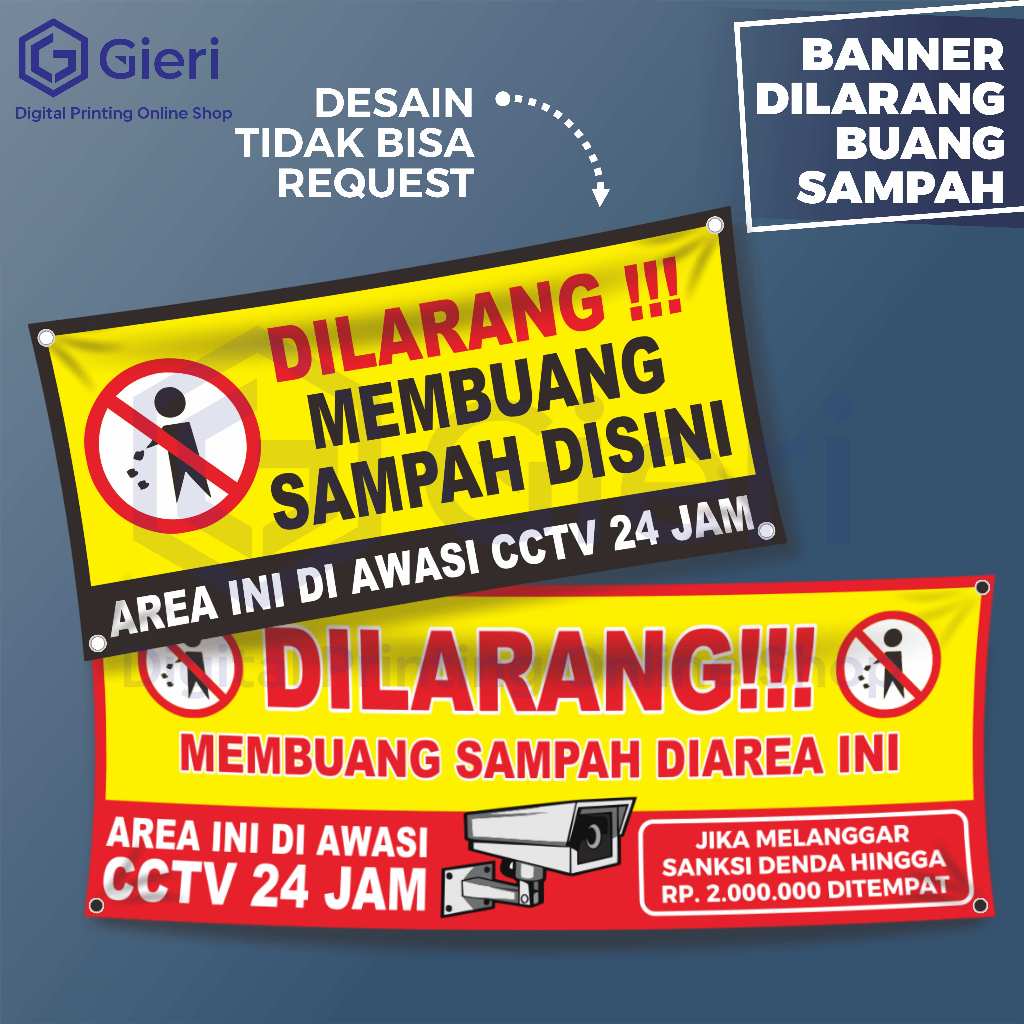 Jual GIERI - BANNER DILARANG BUANG SAMPAH / SPANDUK LARANGAN BUANG ...
