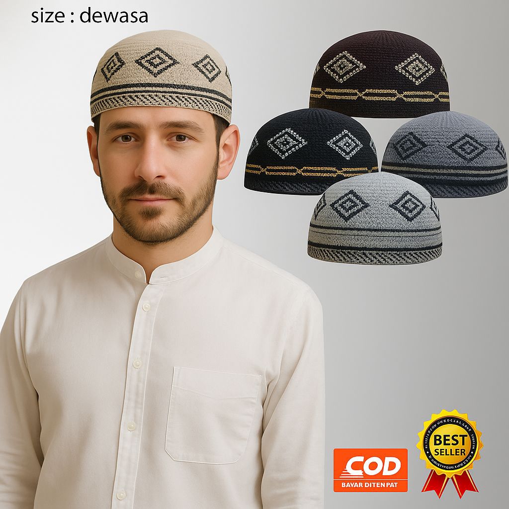 Jual Peci Rajut Turkey Model Terbaru Motif Kotak Kotak Elastis - Dewasa ...