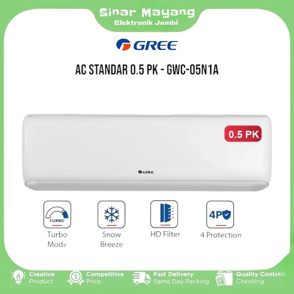 Jual AC GREE GWC-05N1A/ AC Standar 1/2 PK GREE/ Garansi Resmi GREE ...