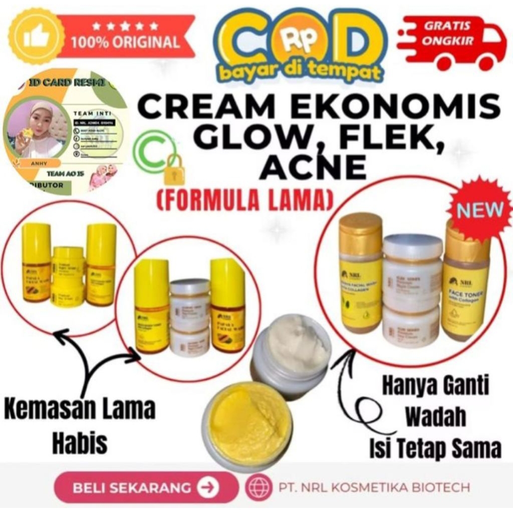 Jual CREAM NRL KOSMETIK VARIANT GLOW, FLEK, ACNE SERIES (FORMULA LAMA ...