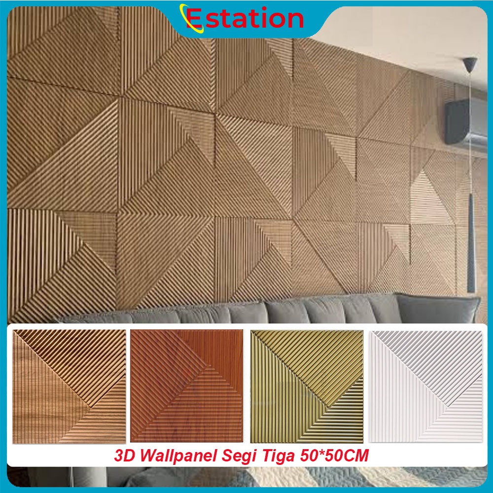 Jual Estation - WALL PANEL B13-168 Putih / Hitam / Kayu 3D PANEL ...