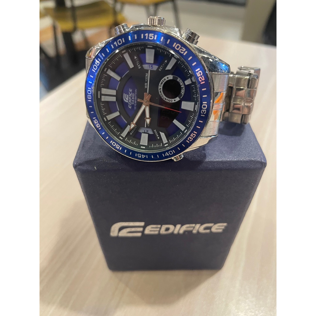Jual JAM TANGAN PRIA EDIFICE CASIO EFR 501 DUAL TIME TERBARU | Shopee ...