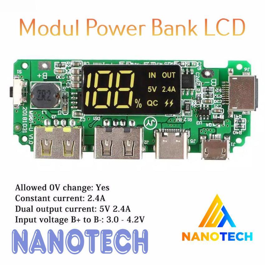 Jual Modul Power Bank LCD Micro USB Type-C Lighting 5V 2.4A Quick ...