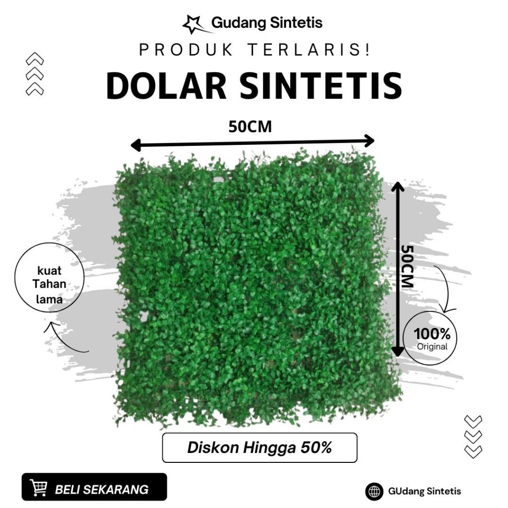 Jual DAUN RAMBAT DOLAR, DAUN SINTETIS 50 CM x 50 CM, DAUN PLASTIK ...