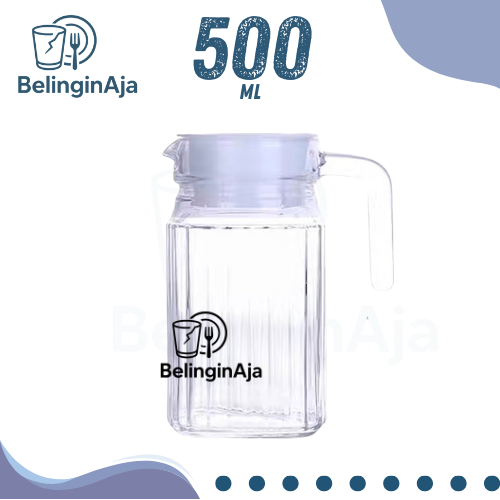 Jual PITCHER GELAS KACA 500ML PITCHER AIR KOTAK KACA 500ML WADAH ...