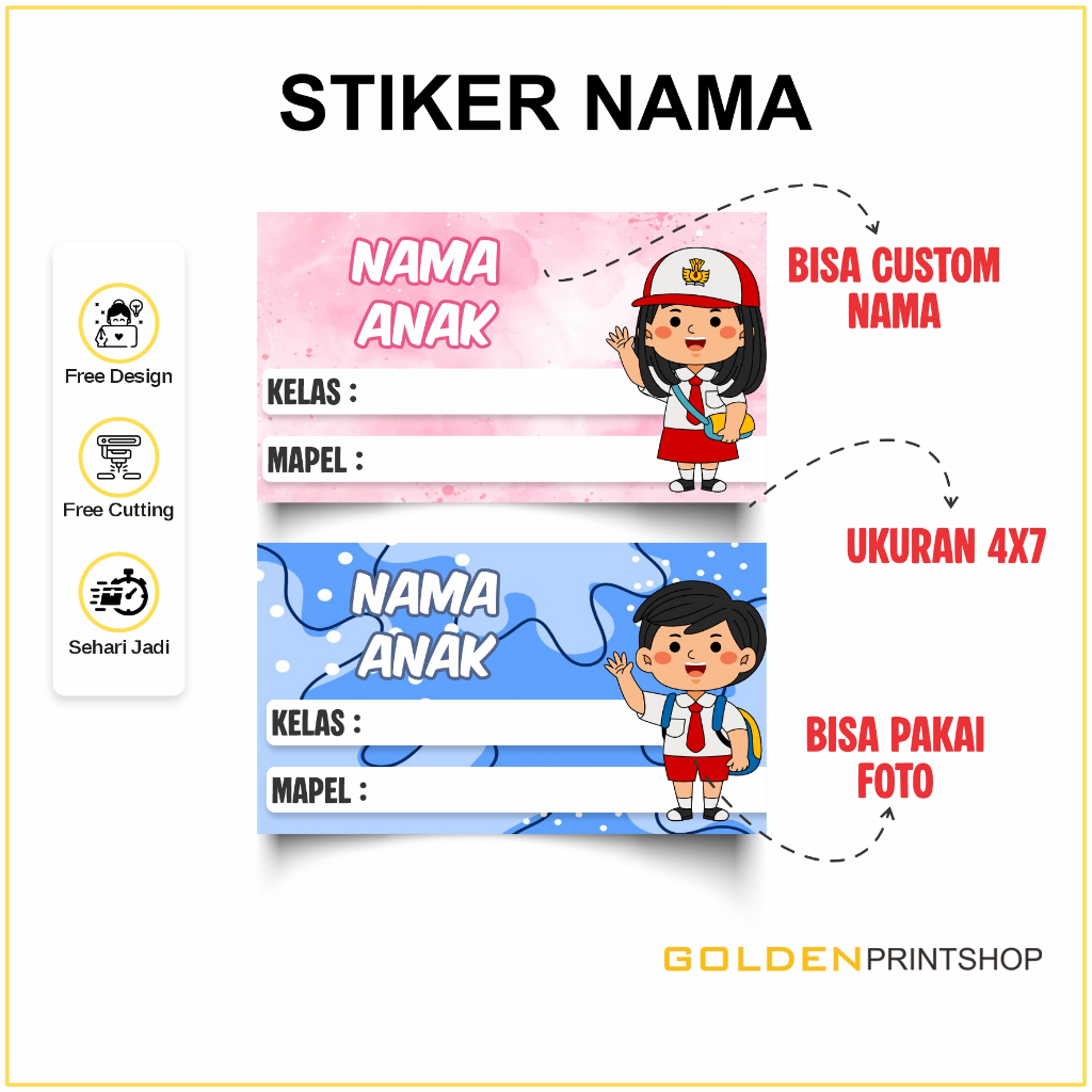 Jual Stiker Label Buku Mata Pelajaran Sticker Buku Custom Nama Sekolah ...
